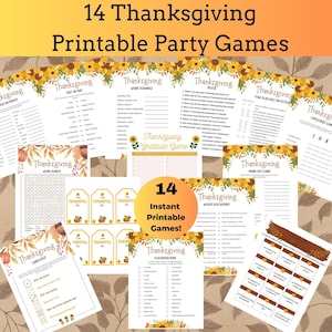 Thanksgiving Printable Party Games for Families | Thanksgiving ...