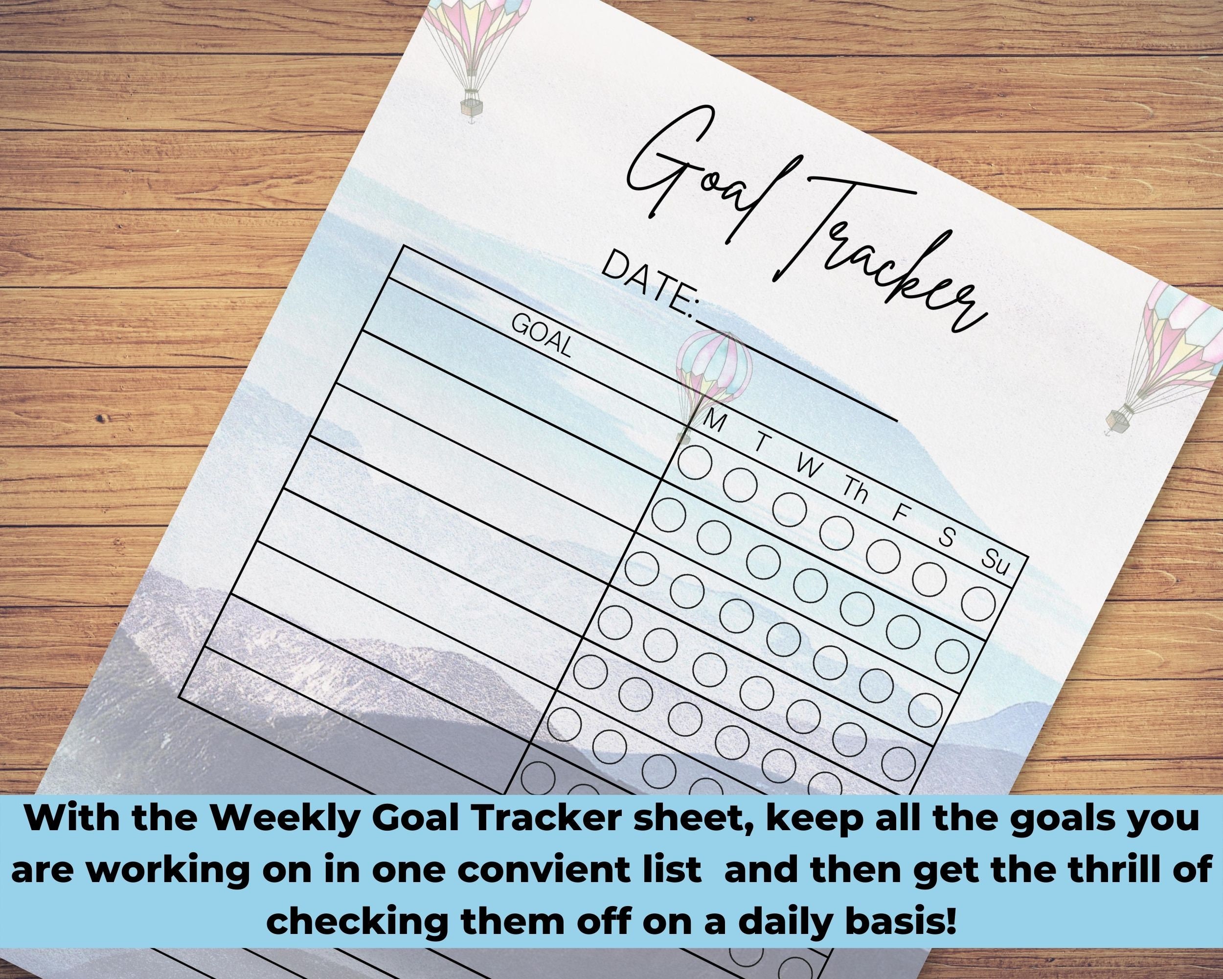 Mountain Goal/habit Tracker Bundle /printable Weekly, Monthly and ...
