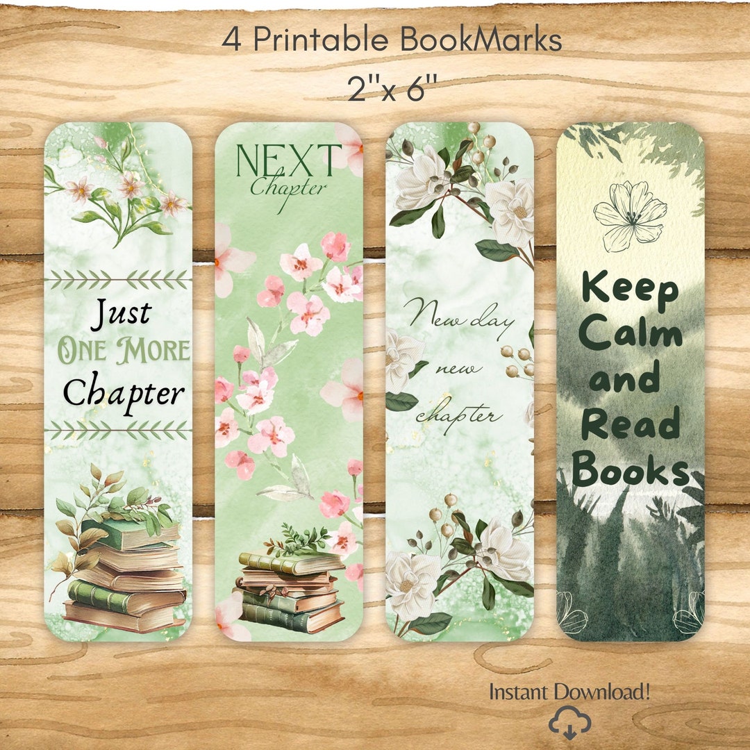 Stacked Books Printable Bookmarks for Book Lovers, Just One More ...