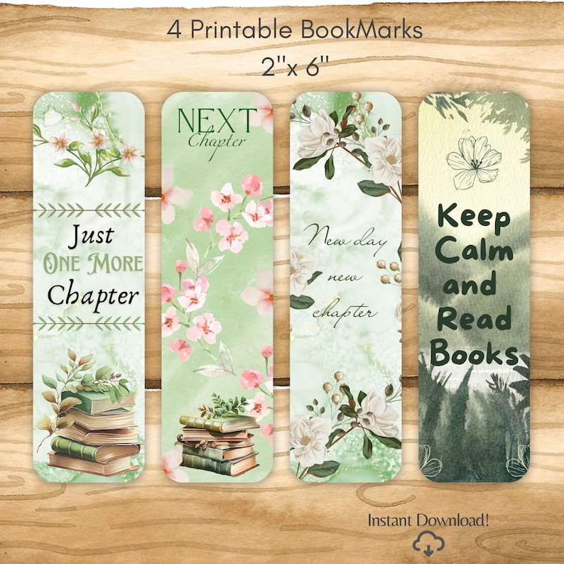 Stacked Books Printable Bookmarks for Book Lovers, Just One More ...