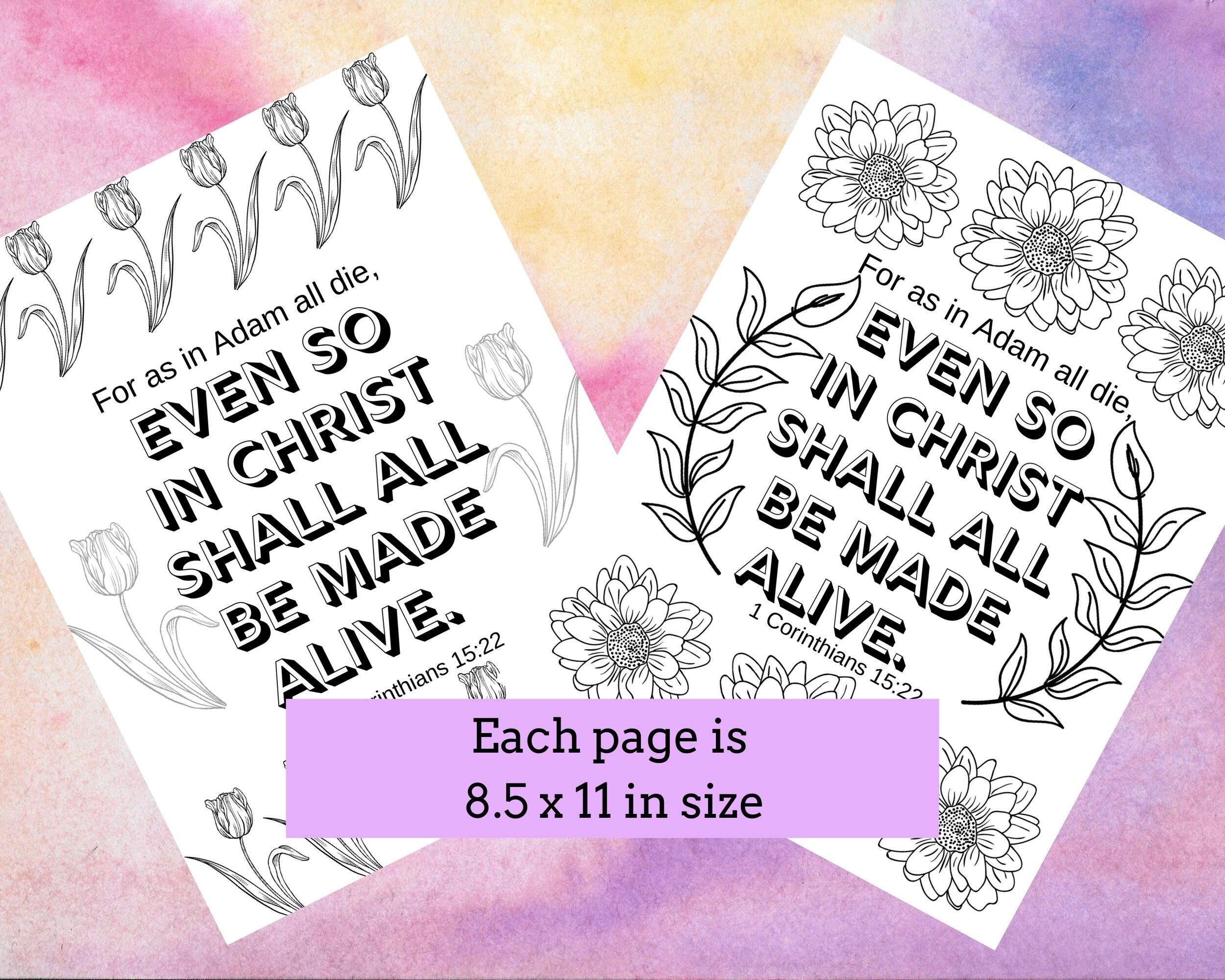 Easter Scriptures and Quotes Coloring Pages Printable/bible Verse ...