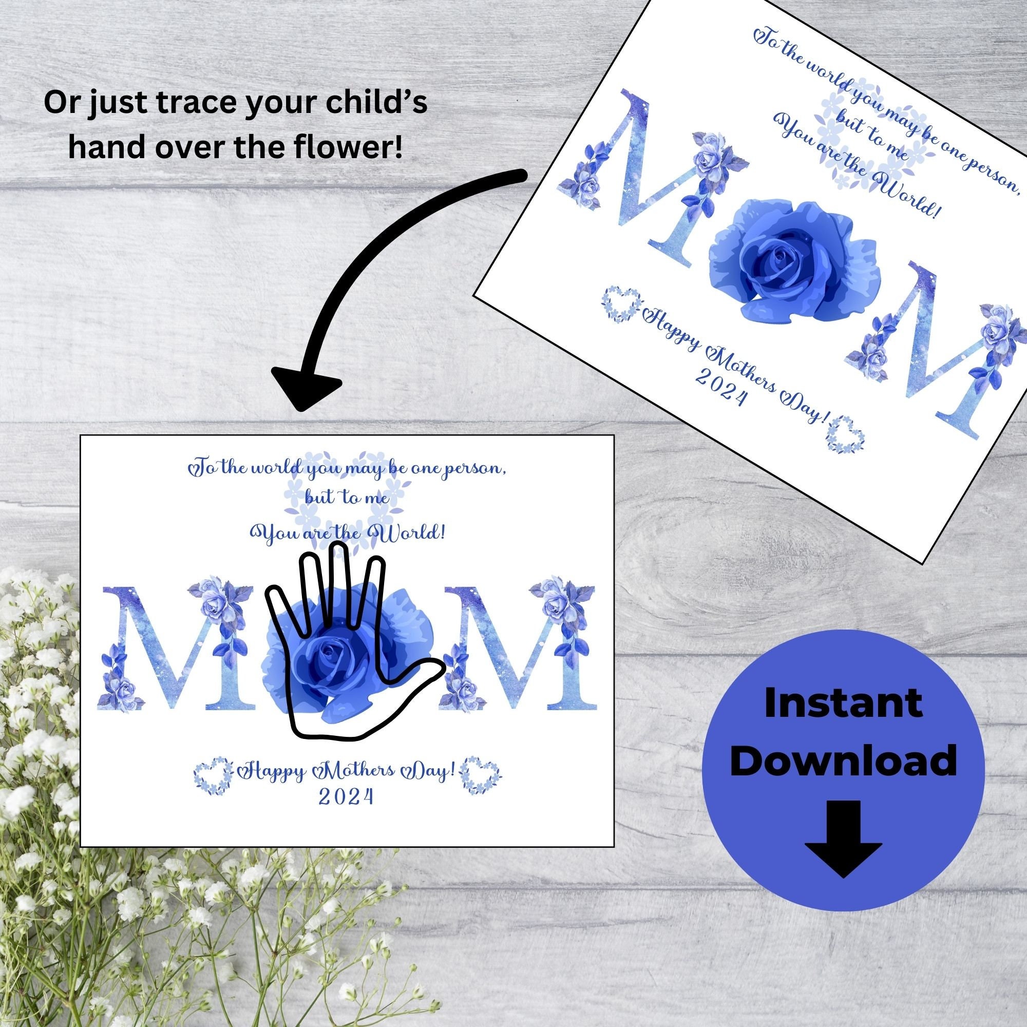 Mothers Day Handprint Art Printable | Mothers Day Craft | Mothers Day ...