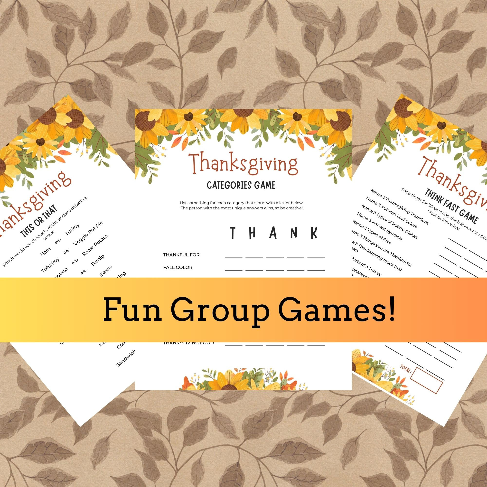 Thanksgiving Printable Party Games for Families | Thanksgiving ...