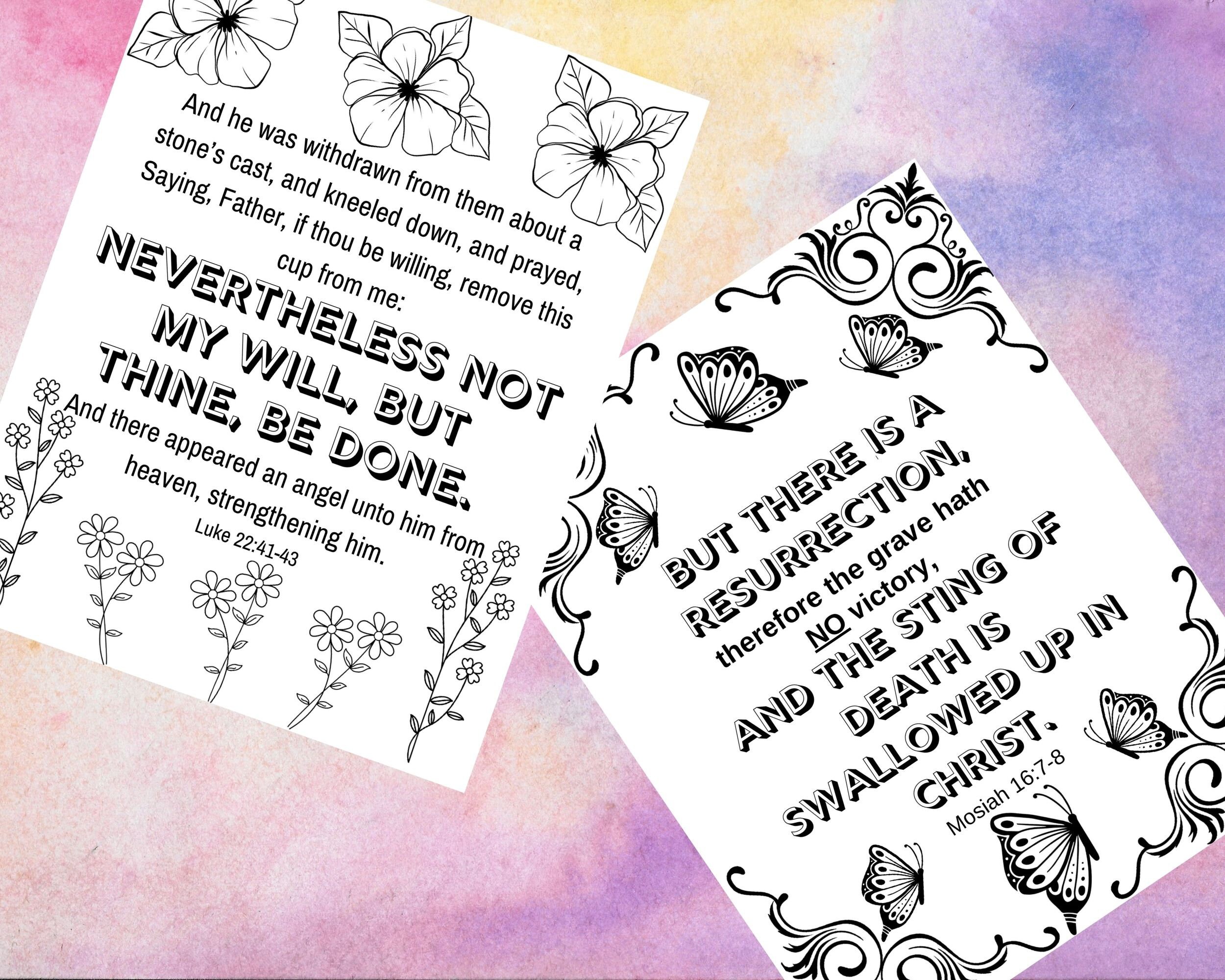 Easter Scriptures and Quotes Coloring Pages Printable/bible Verse ...