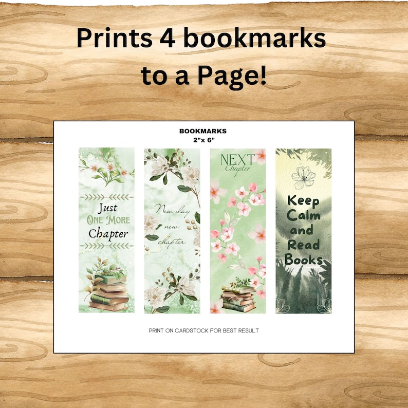 Stacked Books Printable Bookmarks for Book Lovers, Just One More ...