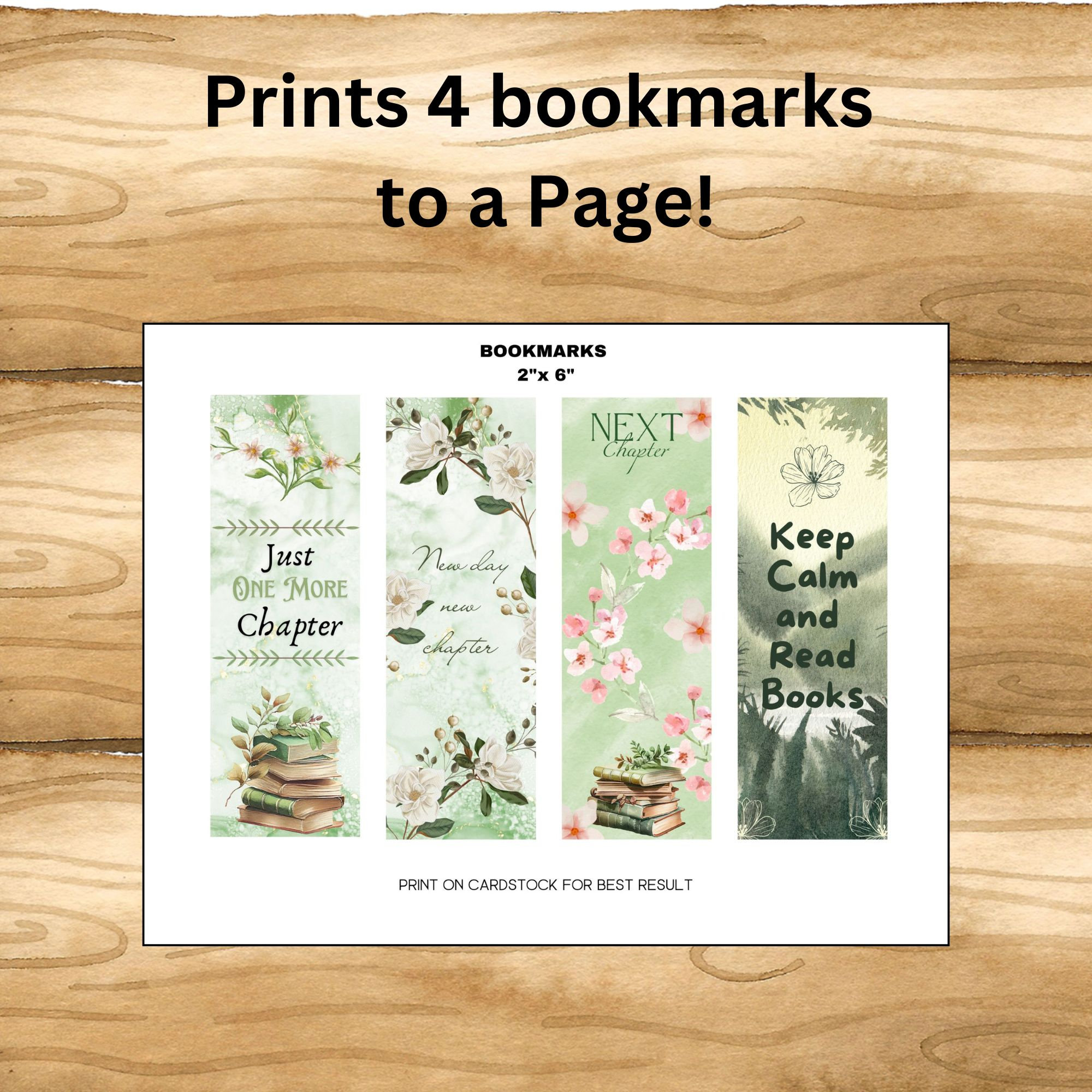 Stacked Books Printable Bookmarks for Book Lovers, Just One More ...