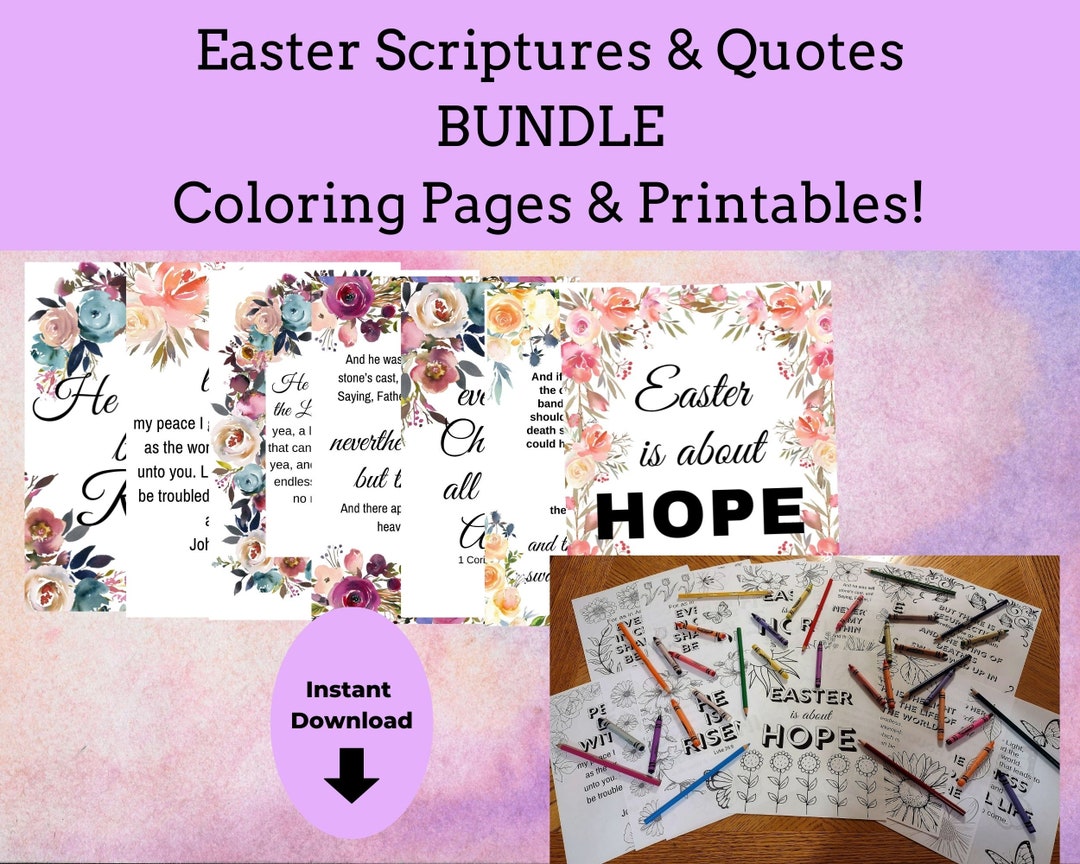 LDS Easter Scriptures and Quotes BUNDLE Both Coloring Pages and ...