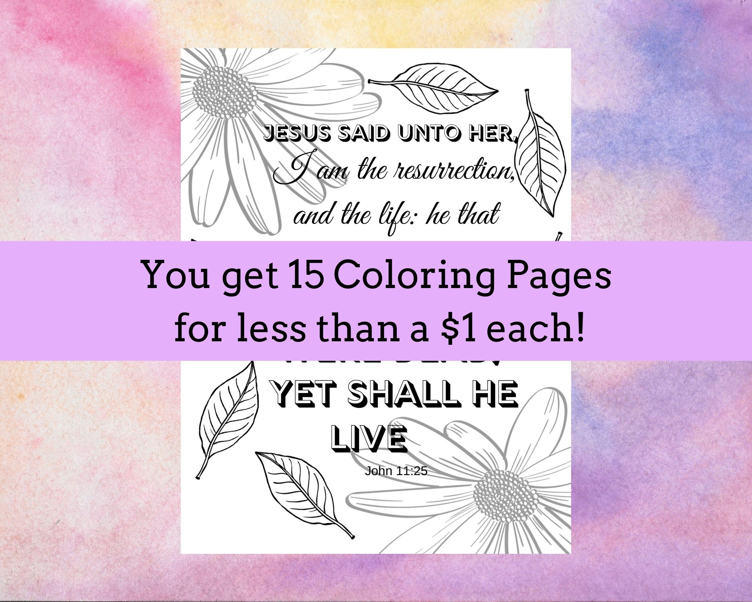 Easter Scriptures and Quotes Coloring Pages Printable/bible Verse ...