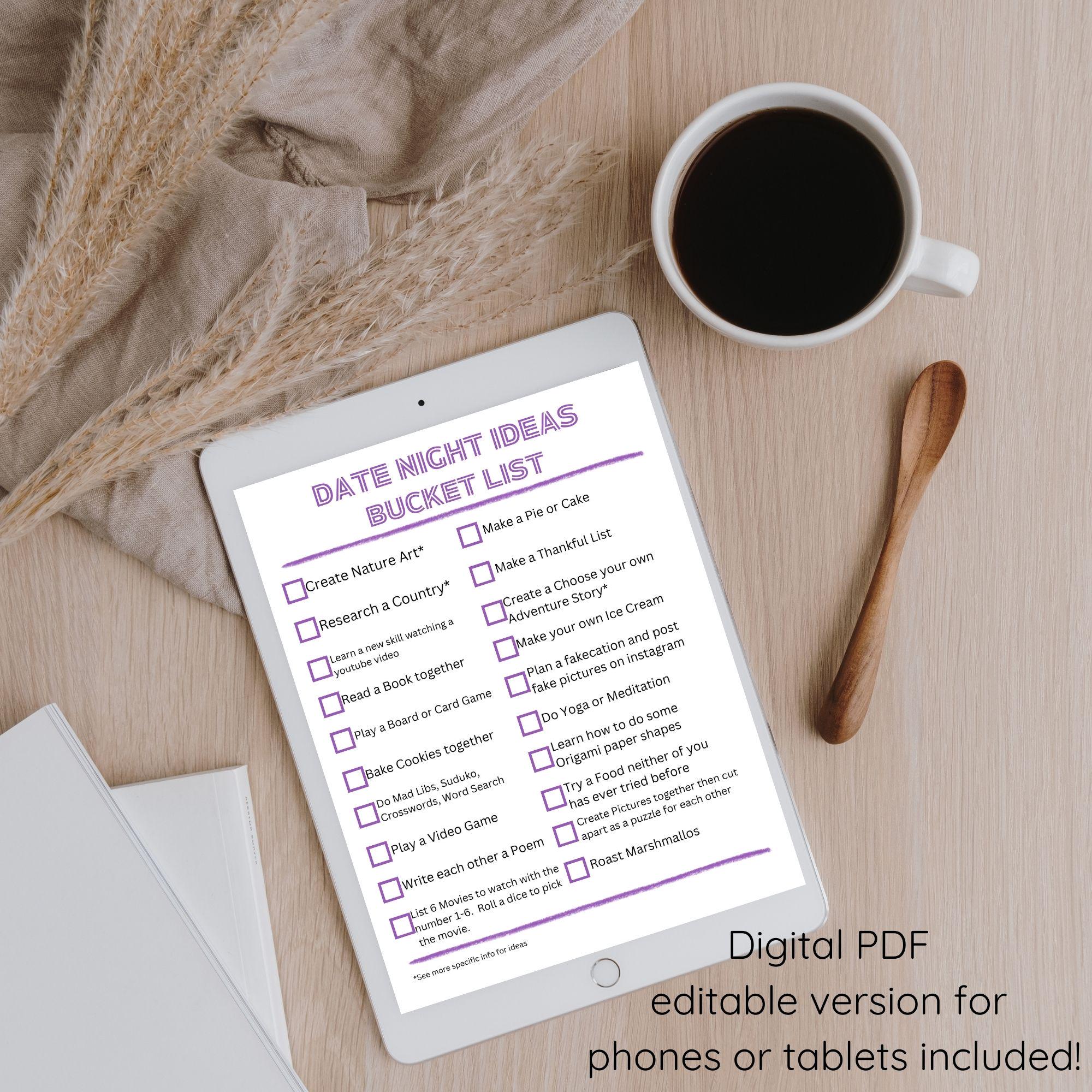 Date Night Idea Planner | Date Night Kit | Couple Games | Date Night ...