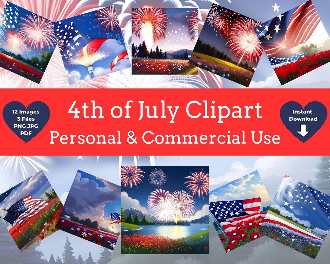 Commercial Use | 4th of July Clipart Bundle | Independence Day Clip Art ...