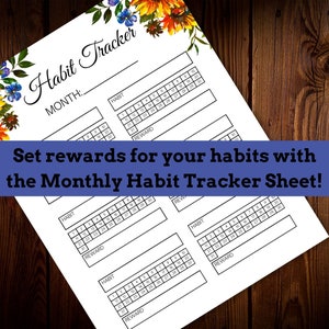 Sunflower Habit/goal Tracker Bundle - Etsy