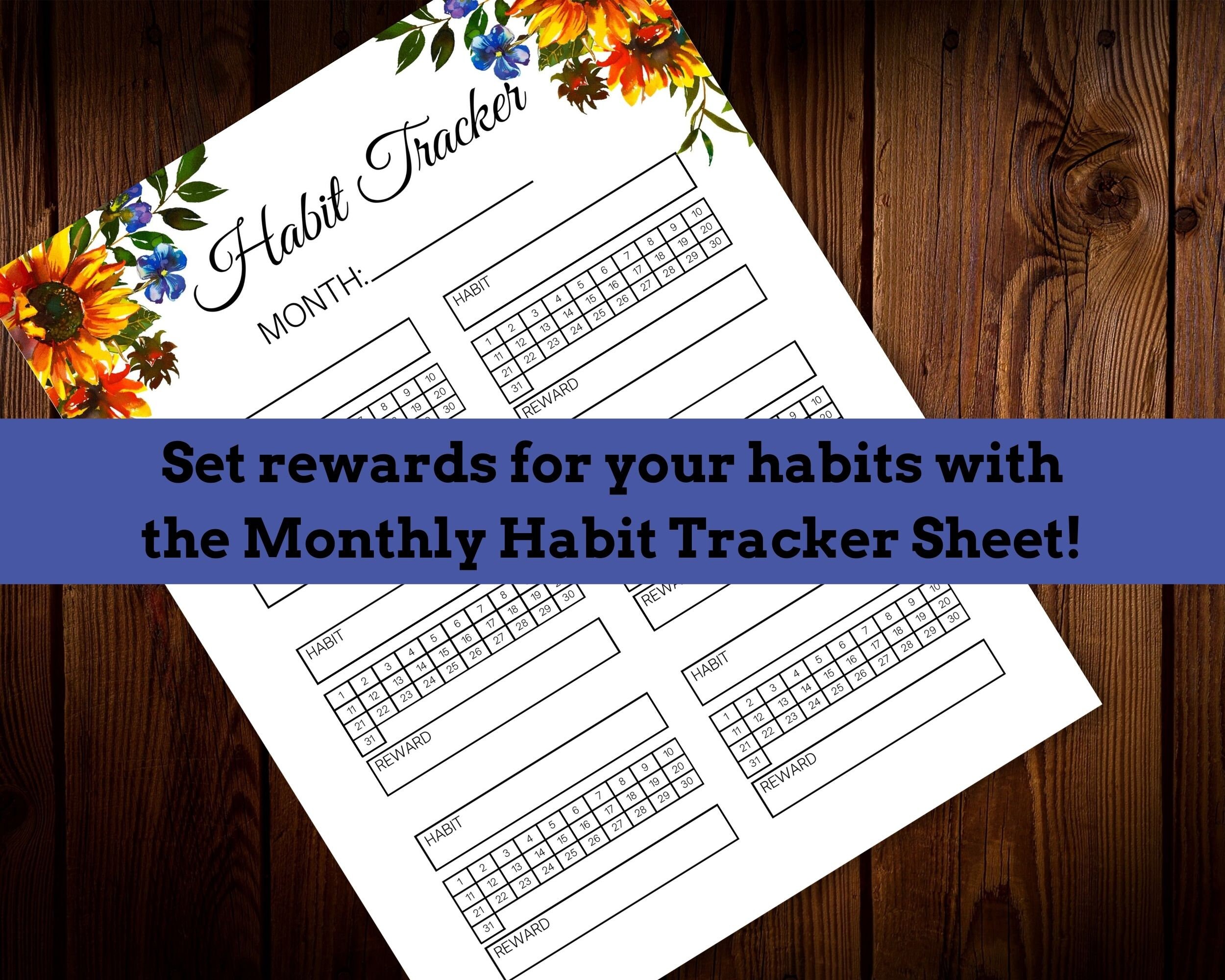 Sunflower Habit/goal Tracker Bundle - Etsy