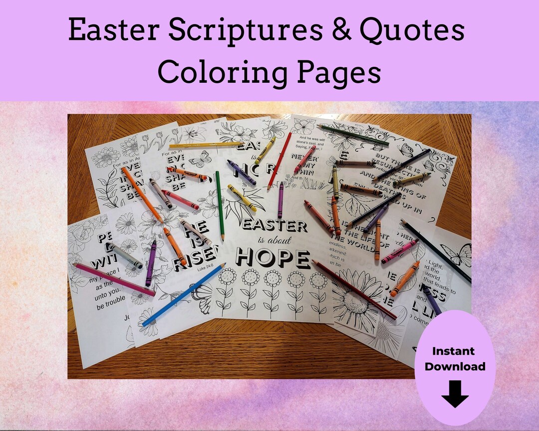 Easter Scriptures and Quotes Coloring Pages Printable/bible Verse ...