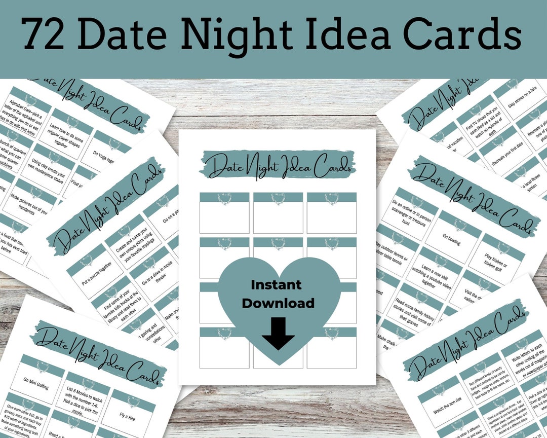 72 Couples Date Night Idea Cards A Year of Date Night Idea - Etsy