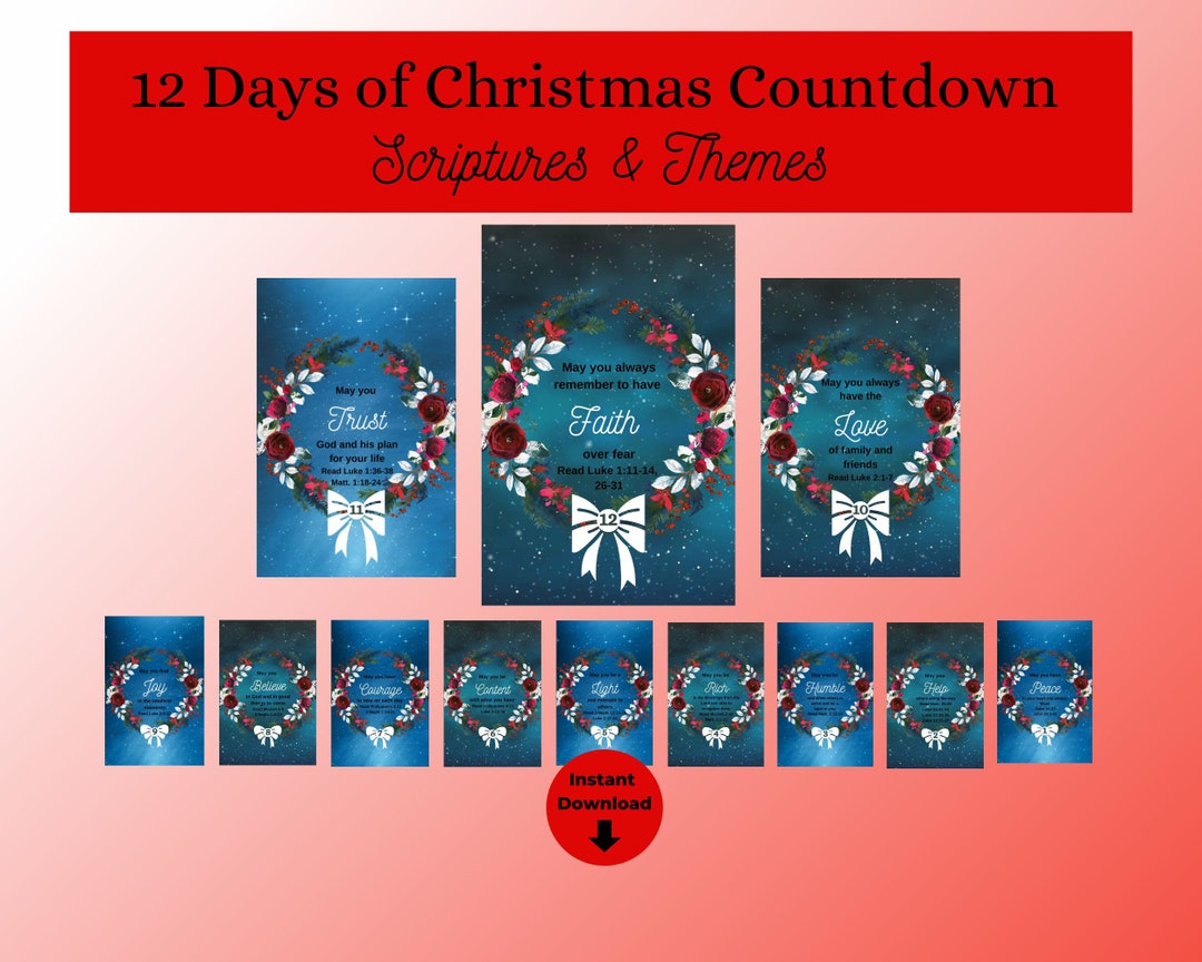 12 Days of Christmas Scriptures | Christmas Tags | Christmas Ornaments ...