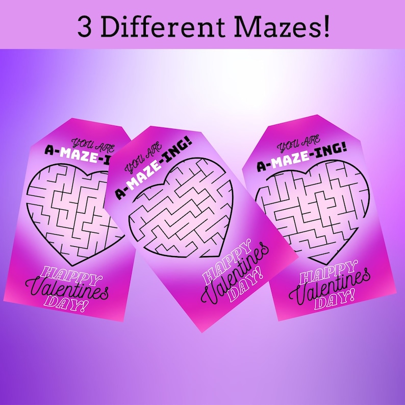 Printable Maze Valentine Cards | Printable A-maze-ing Valentine | Kids ...