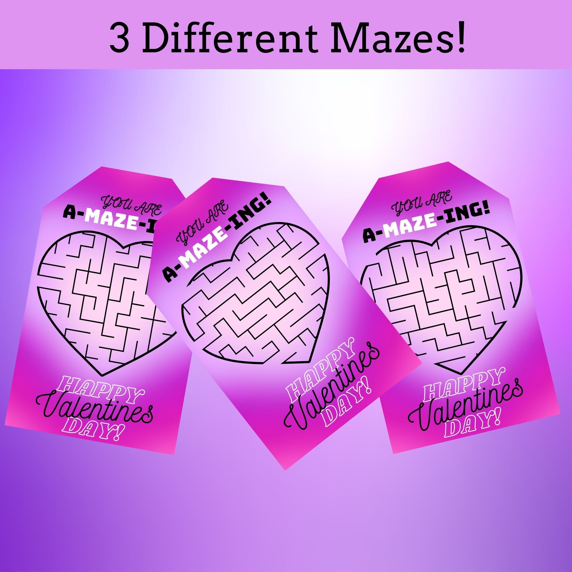 Printable Maze Valentine Cards | Printable A-maze-ing Valentine | Kids ...