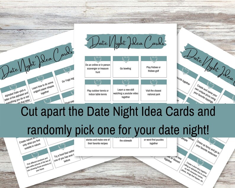 72 Couples Date Night Idea Cards A Year of Date Night Idea Cards Weekly ...