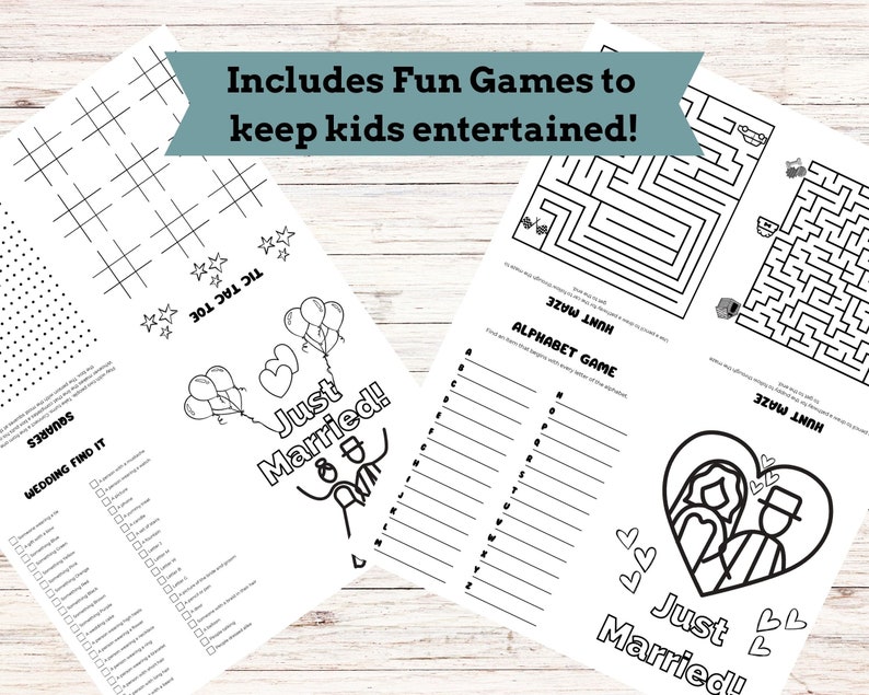 Wedding Kids Activity Book Printable Wedding Games for Reception ...