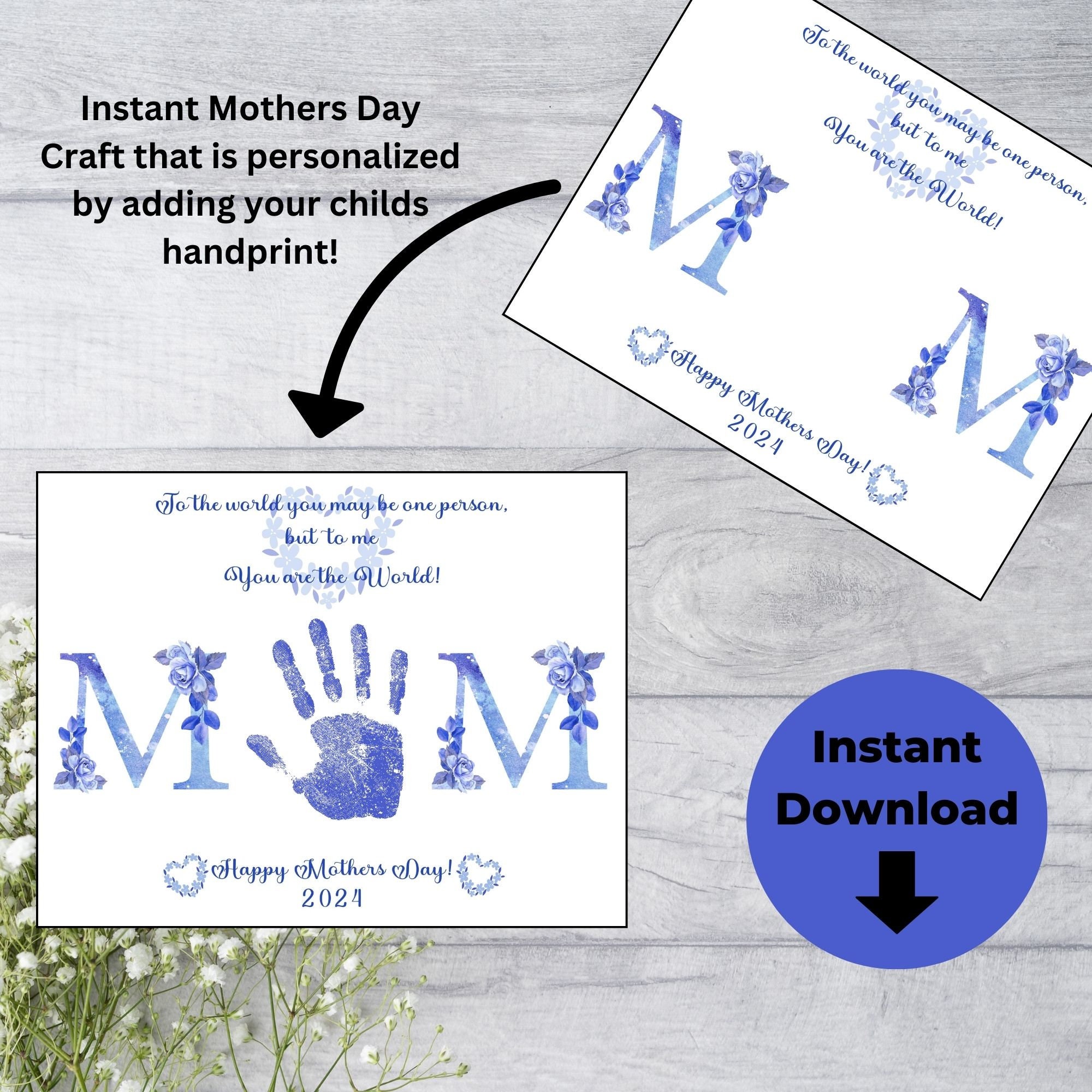 Mothers Day Handprint Art Printable | Mothers Day Craft | Mothers Day ...