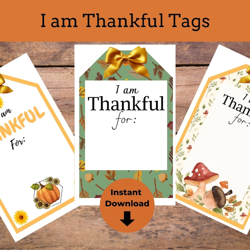 I Am Thankful Cards - Etsy
