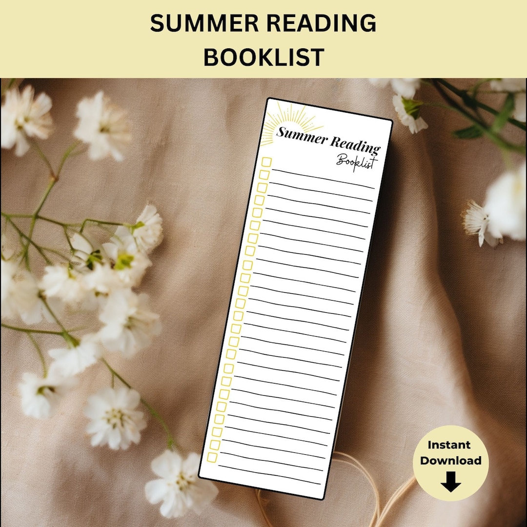 Summer Reading Booklist | Printable Bookmark Reading Tracker | Reading ...