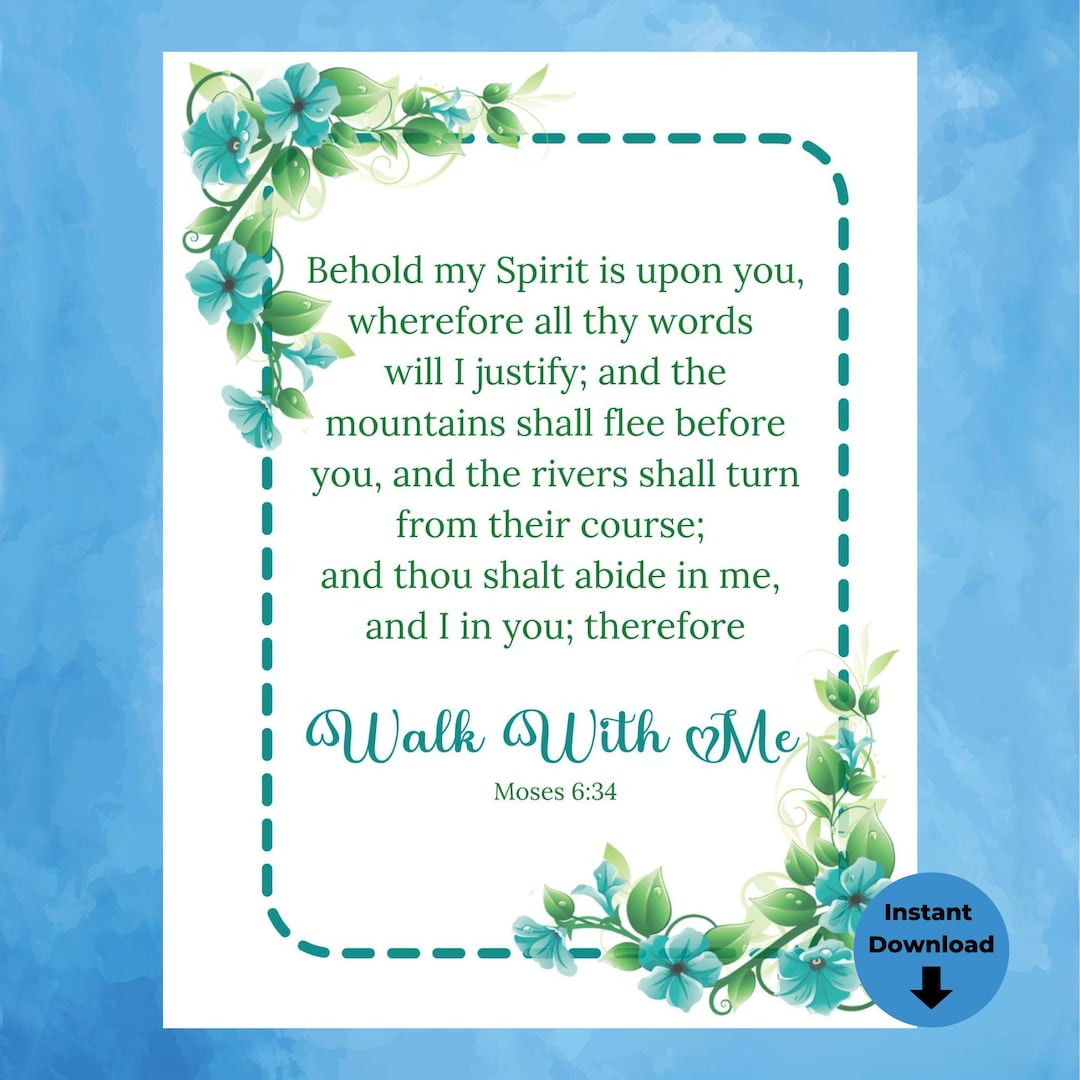 2026 LDS Youth Theme Walk With Me | Moses 6:34 Printable | Christian ...