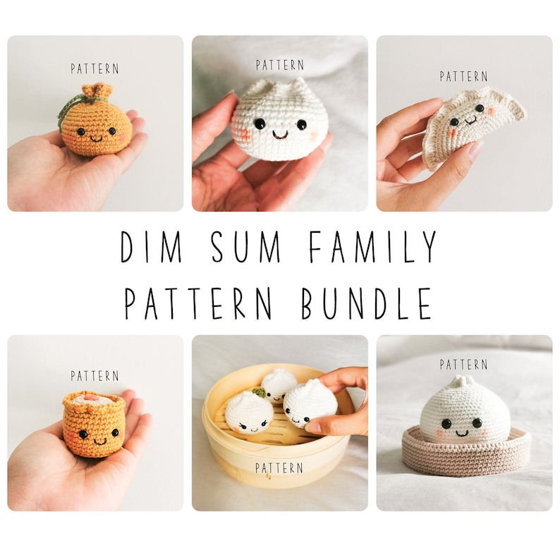 The Foodies: Dim Sum Family Pattern Bundle PATTERN ONLY | Etsy