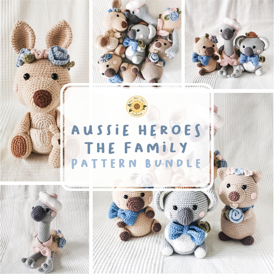 Aussie Heroes: the Family Pattern Bundle [5 Patterns][digital PATTERN ...