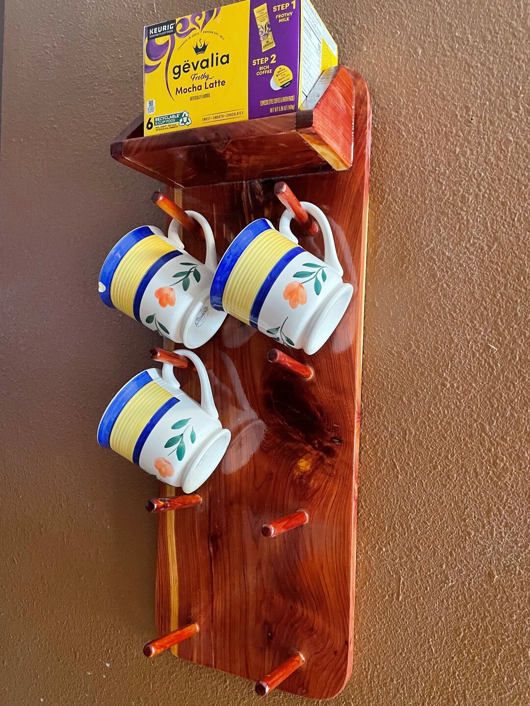 Coffee Cup Hanger With Shelf - Etsy