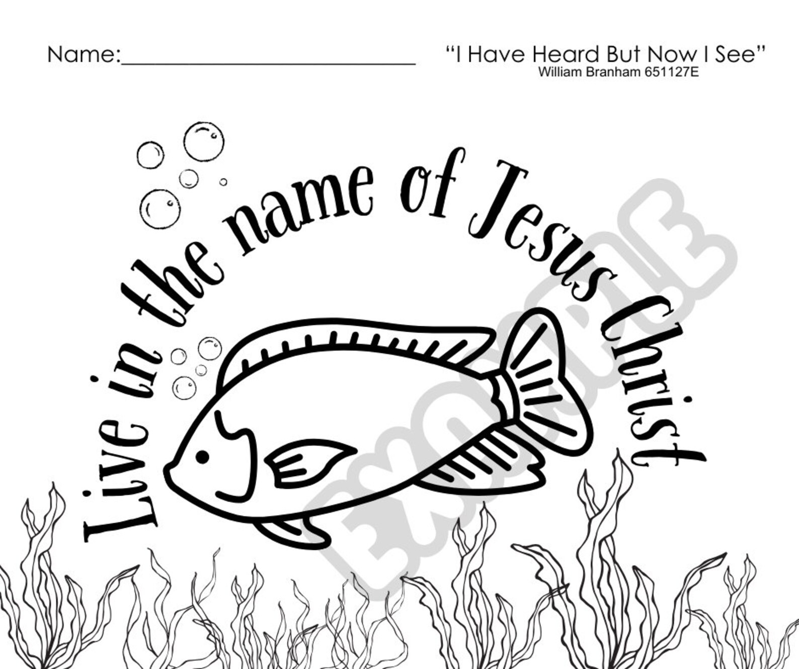 Little Bitty Sunfish Coloring Sheet PDF Printable - Etsy