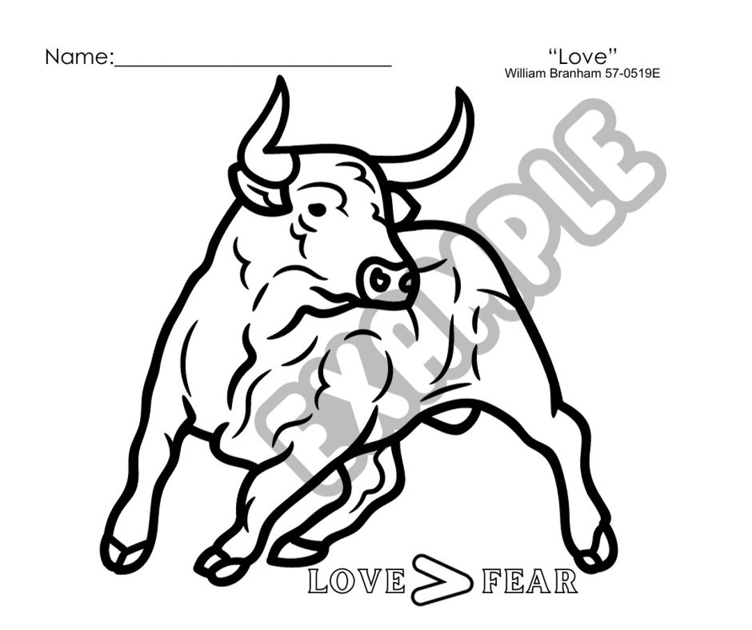 Killer Bull Coloring Sheet PDF Printable - Etsy
