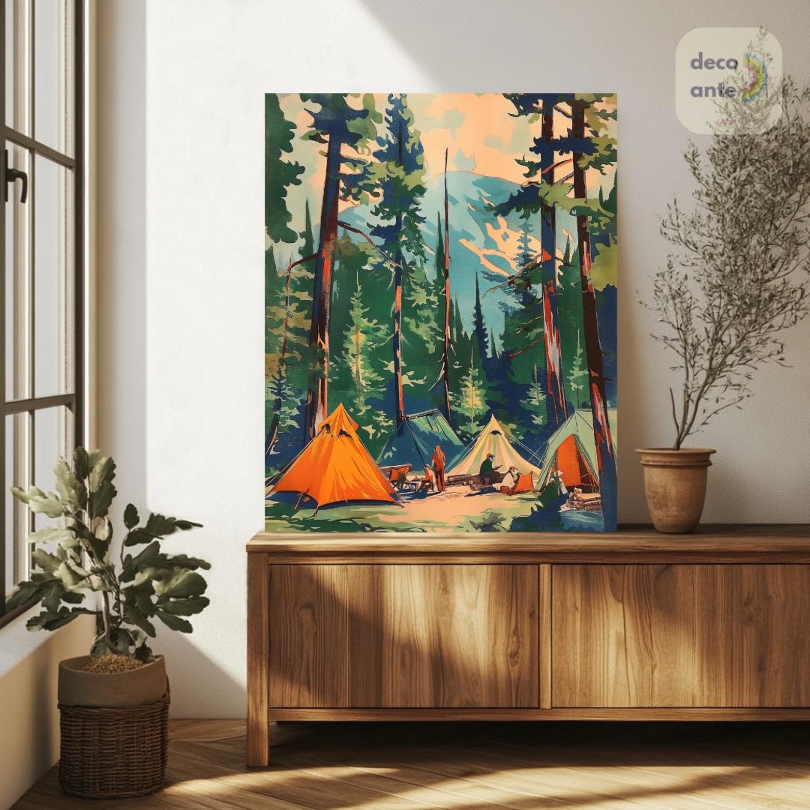 Paint by Numbers Vintage Camping | Mountains Forest Nature Outdoor ...