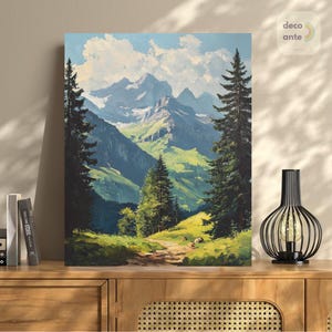 Paint by Numbers Vintage Alps | Swiss Alps Italy Landscape Paint by ...