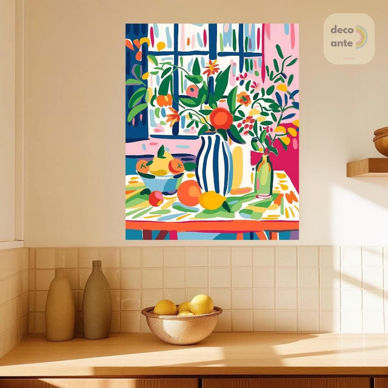 Paint by Numbers Vibrant Flowers Vase Vibrant Colorful House Plants ...