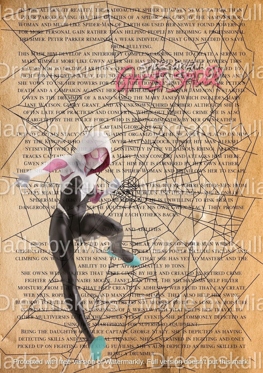 Ghost Spider | Spider Gwen Fan Art Poster | DIGITAL DOWNLOAD | Instant ...