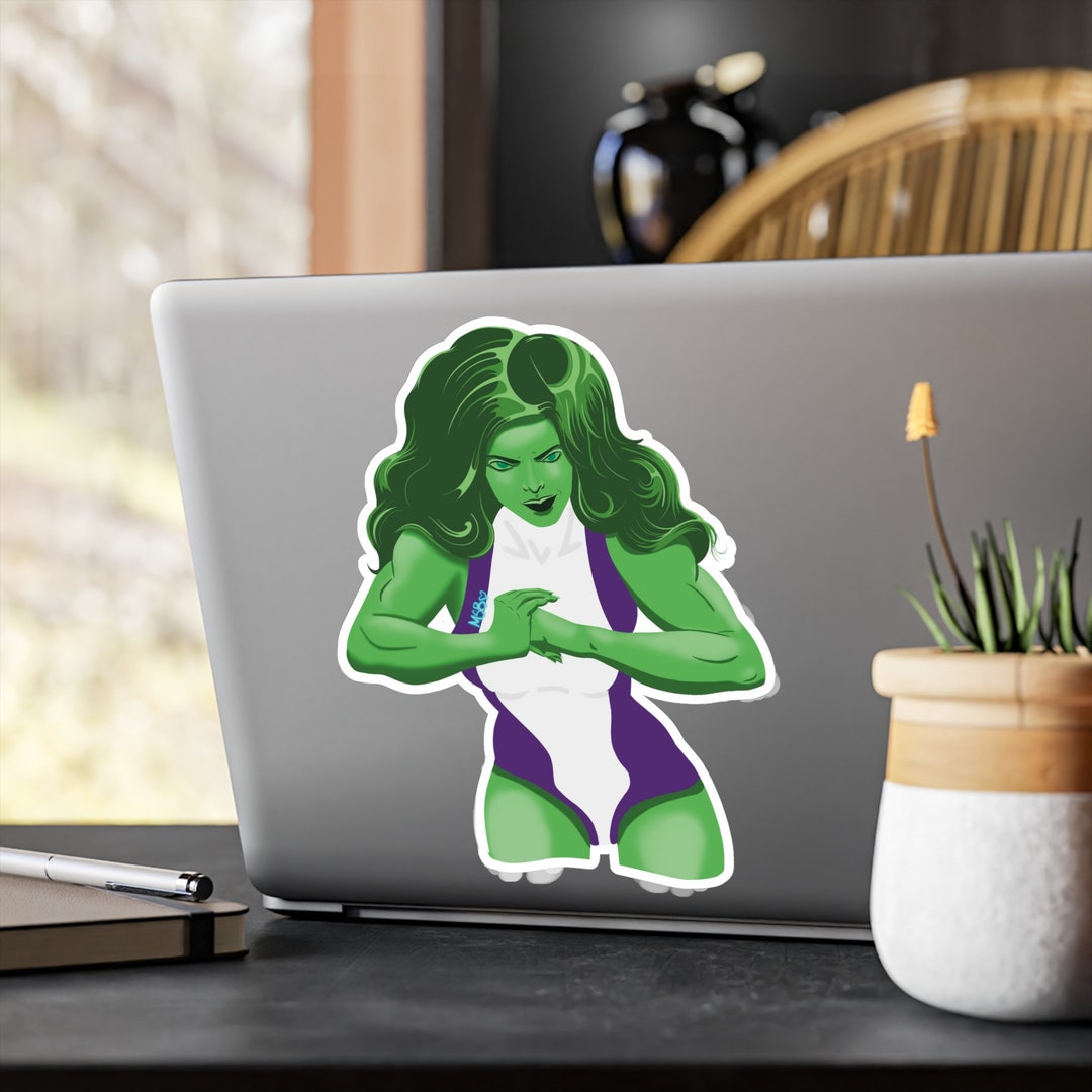She-hulk Vinyl Decal Hand-drawn Marvel Art for Your Collection Kiss-cut Design - Etsy