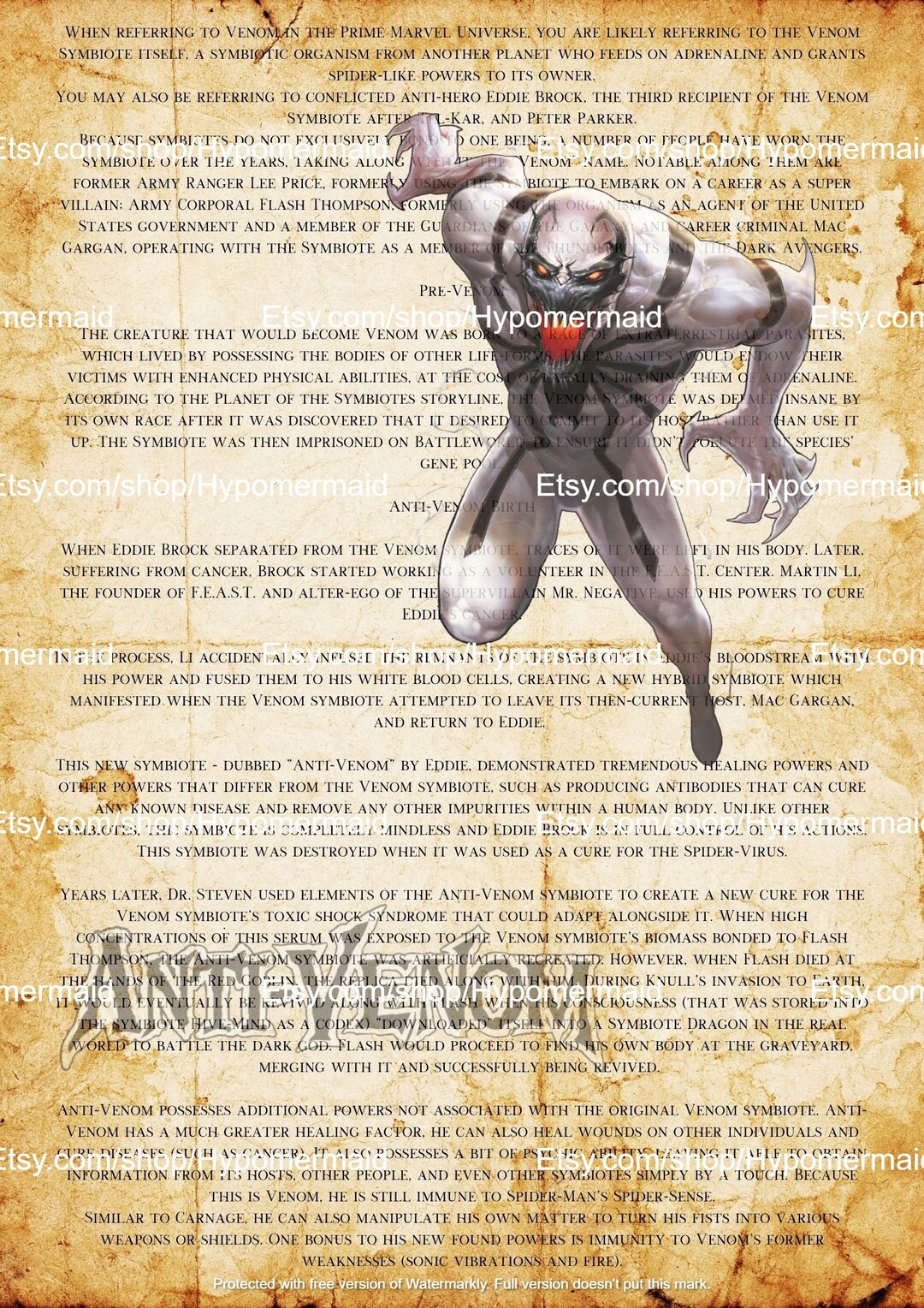 Antivenom Fan Art Poster | DIGITAL DOWNLOAD | Instant Print | Marvel ...