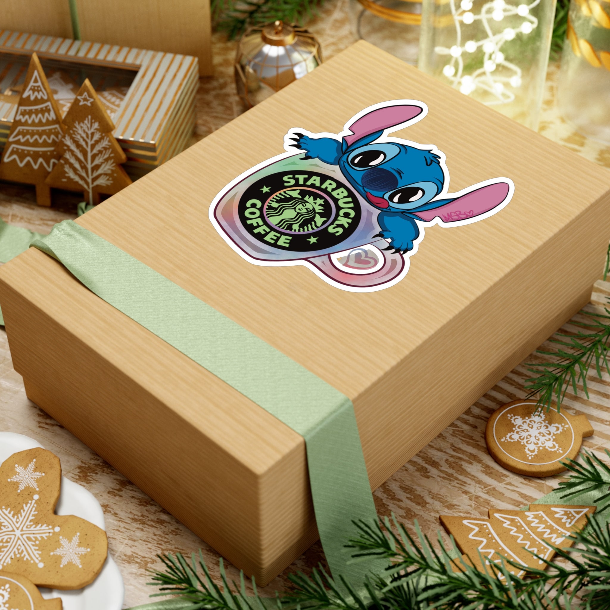 Stitch in Coffee Cup Vinyl Kiss-cut Stickers | Lilo and Stitch Coffee ...