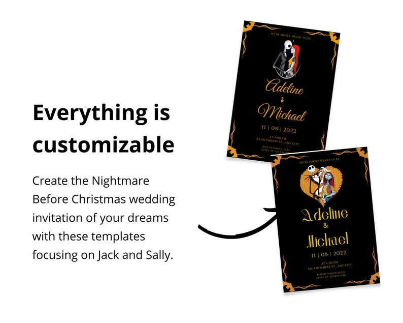 Tim Burton Inspired Wedding Invitation Template Printable | Gothic ...