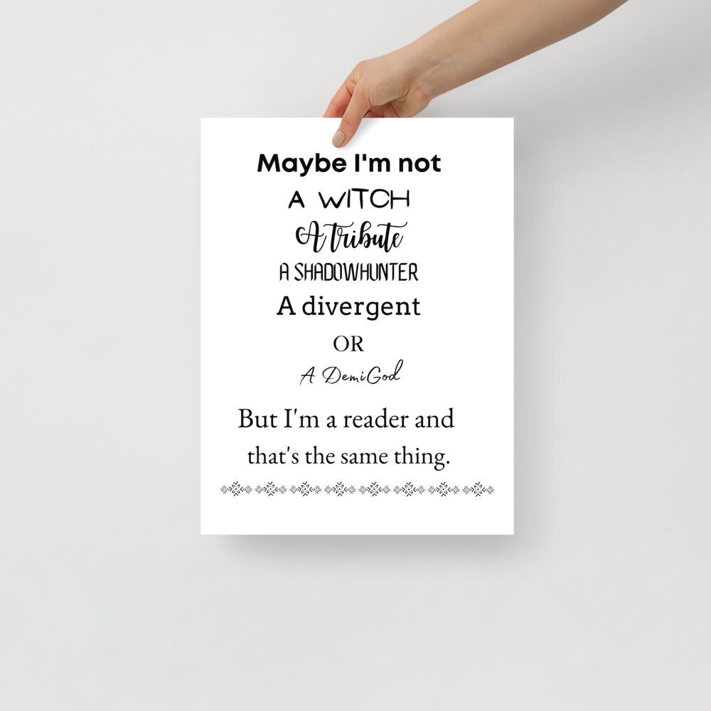 I'm a Reader Poster | Gift for Book Worm | Love for Reading | Divergent ...