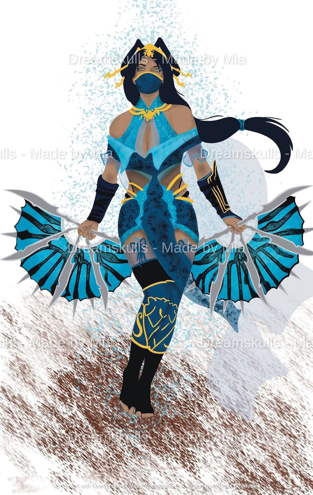 Mortal Kombat Kitana Hand Drawn Premium Matte Paper Poster - Etsy