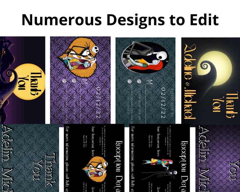 Tim Burton Inspired Wedding Invitation Template Printable - Etsy