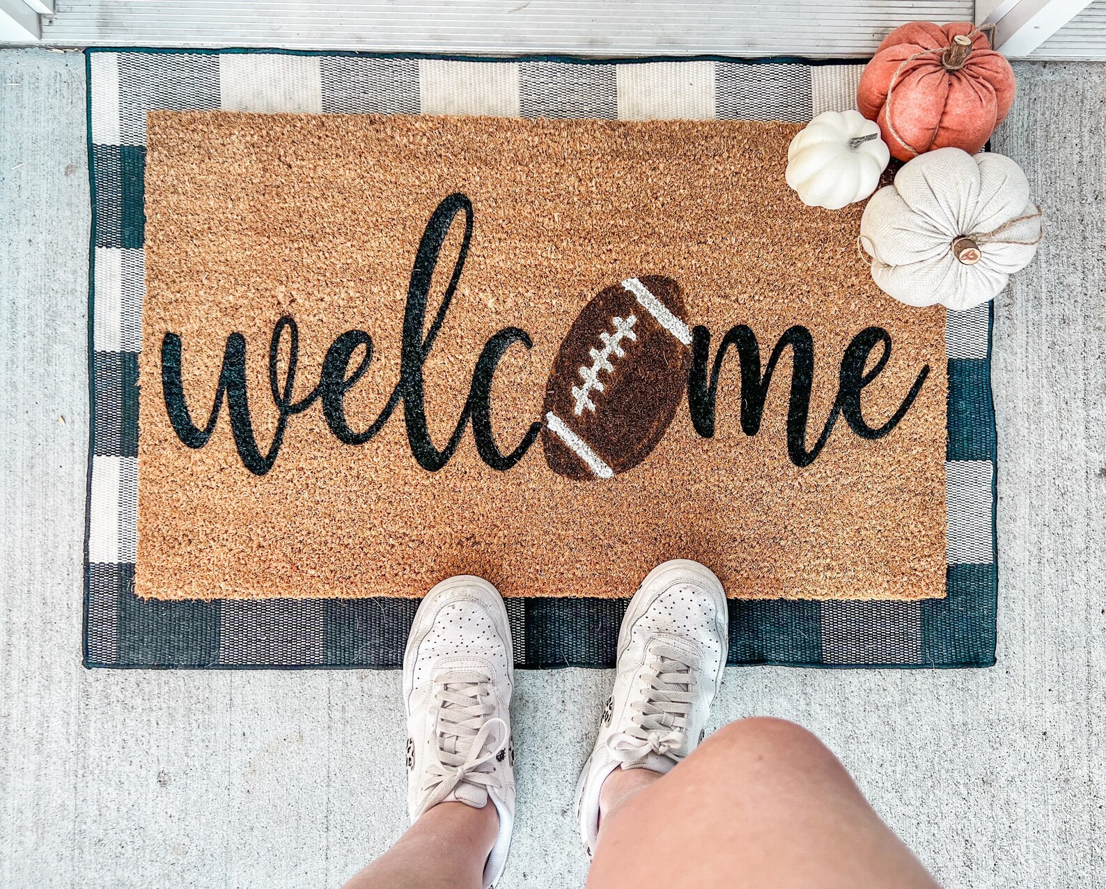 Welcome Football Doormat Fall Porch Decor Seasonal Decor - Etsy