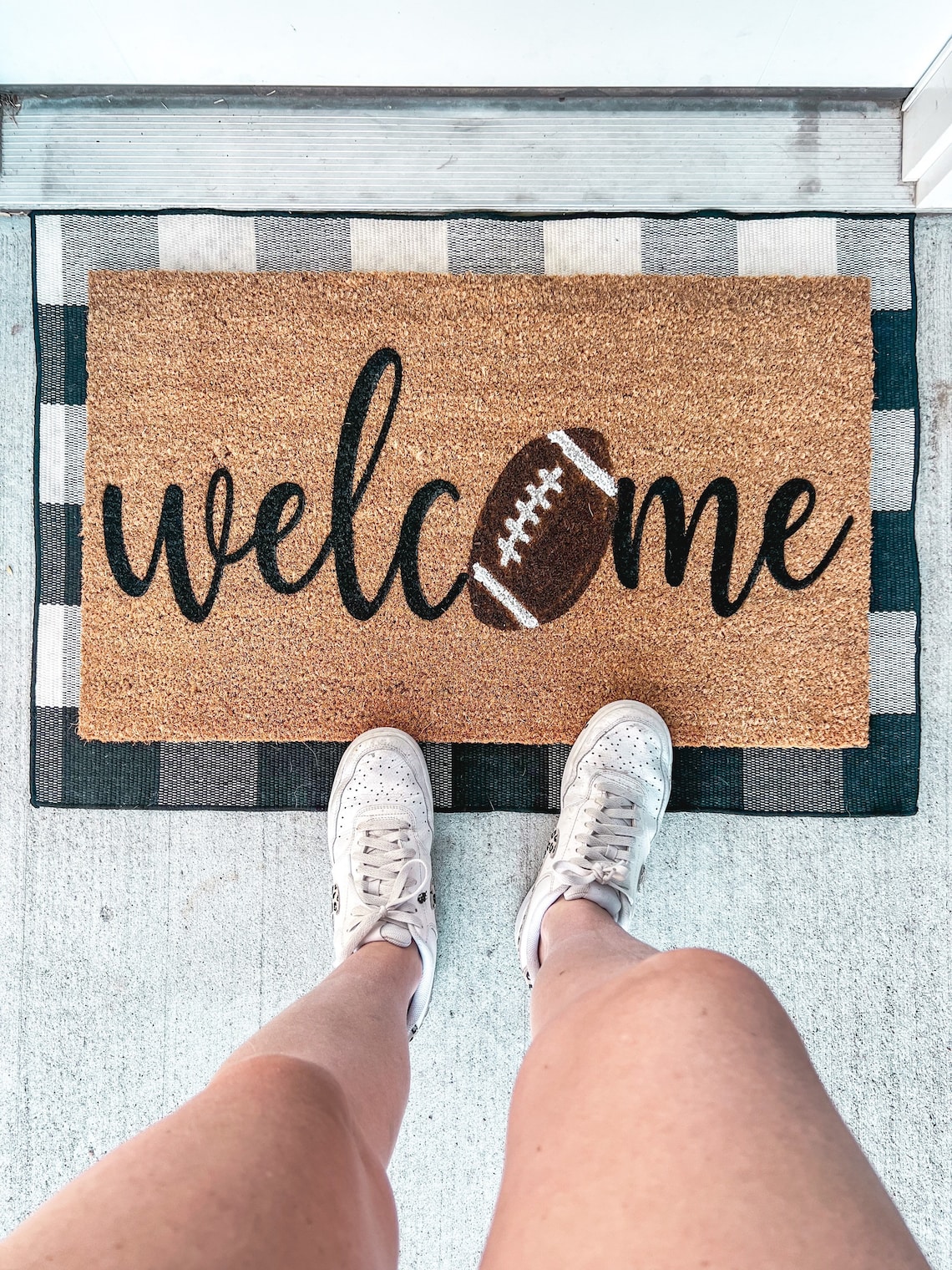 Welcome Football Doormat Fall Porch Decor Seasonal Decor - Etsy
