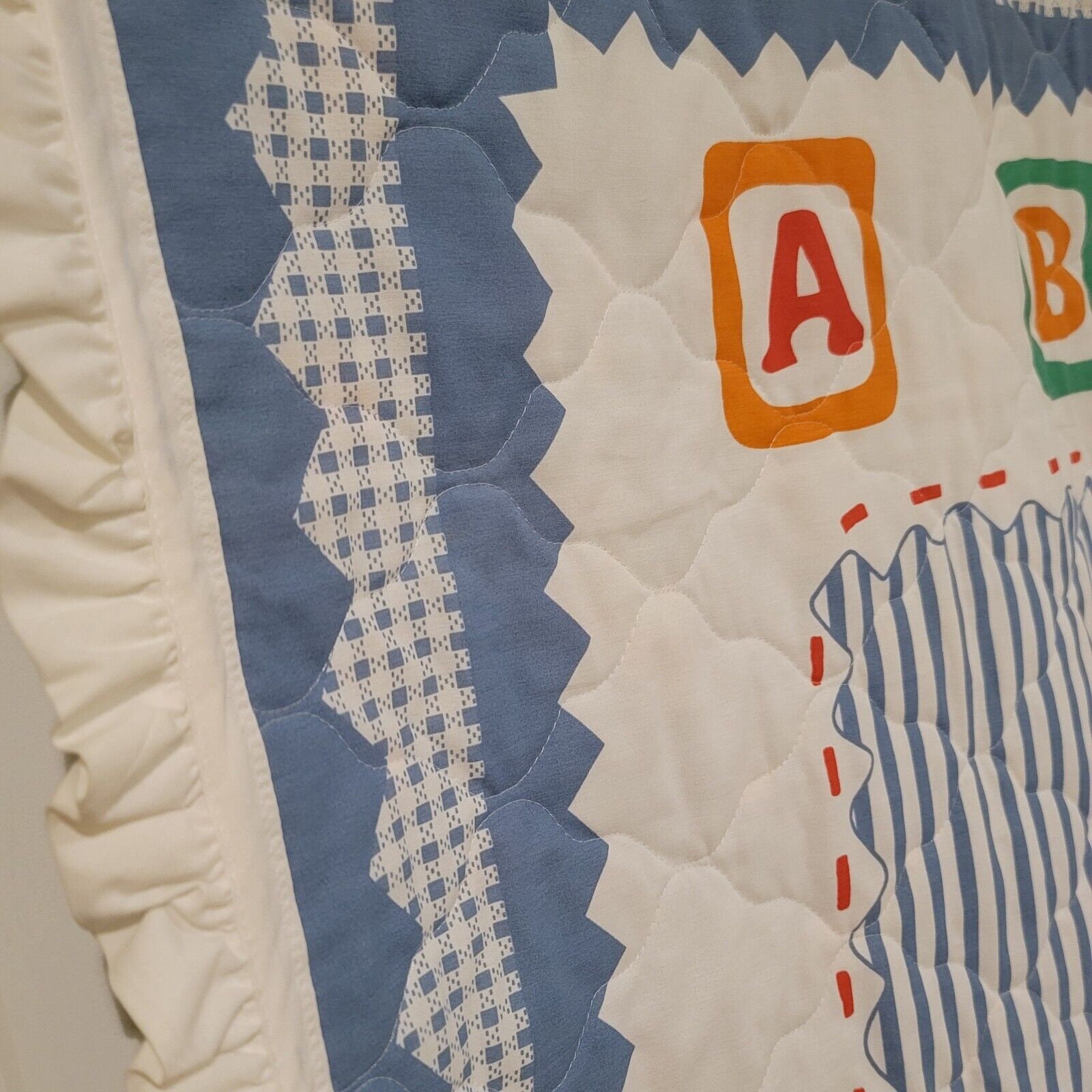 Vintage Elmo Crib Quilt ABC Alphabet Kitten Handmade Henson Sesame ...