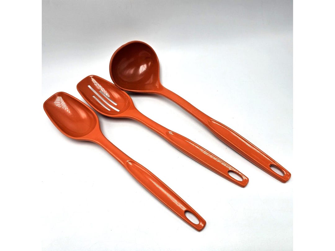 Vintage Foley Nylon Serving Ladle Spoon Slotted Lot 3 Orange Plastic - Etsy