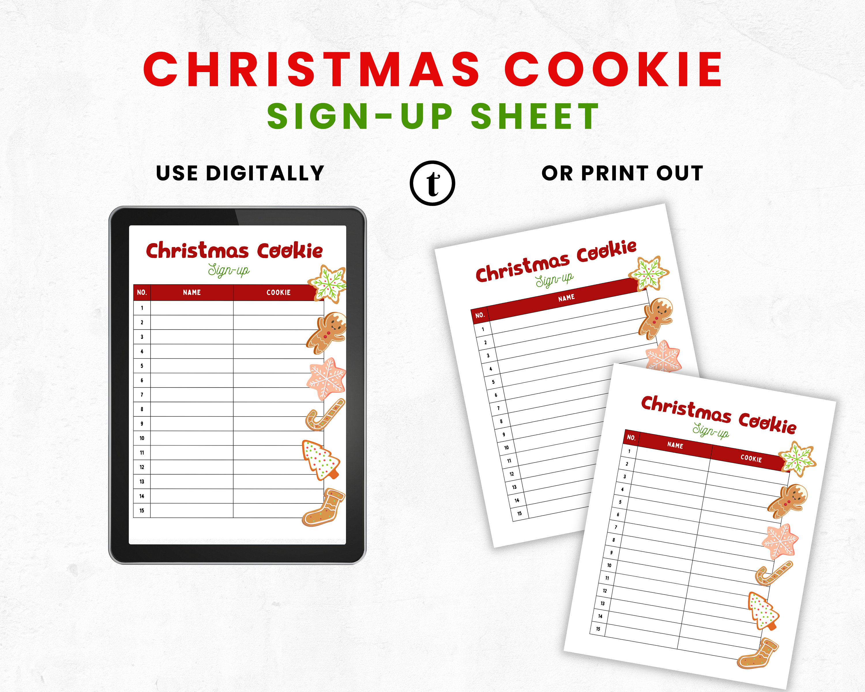 Christmas Cookie Sign up | Gift Exchange Sign up Sheet, Holiday Cookies ...