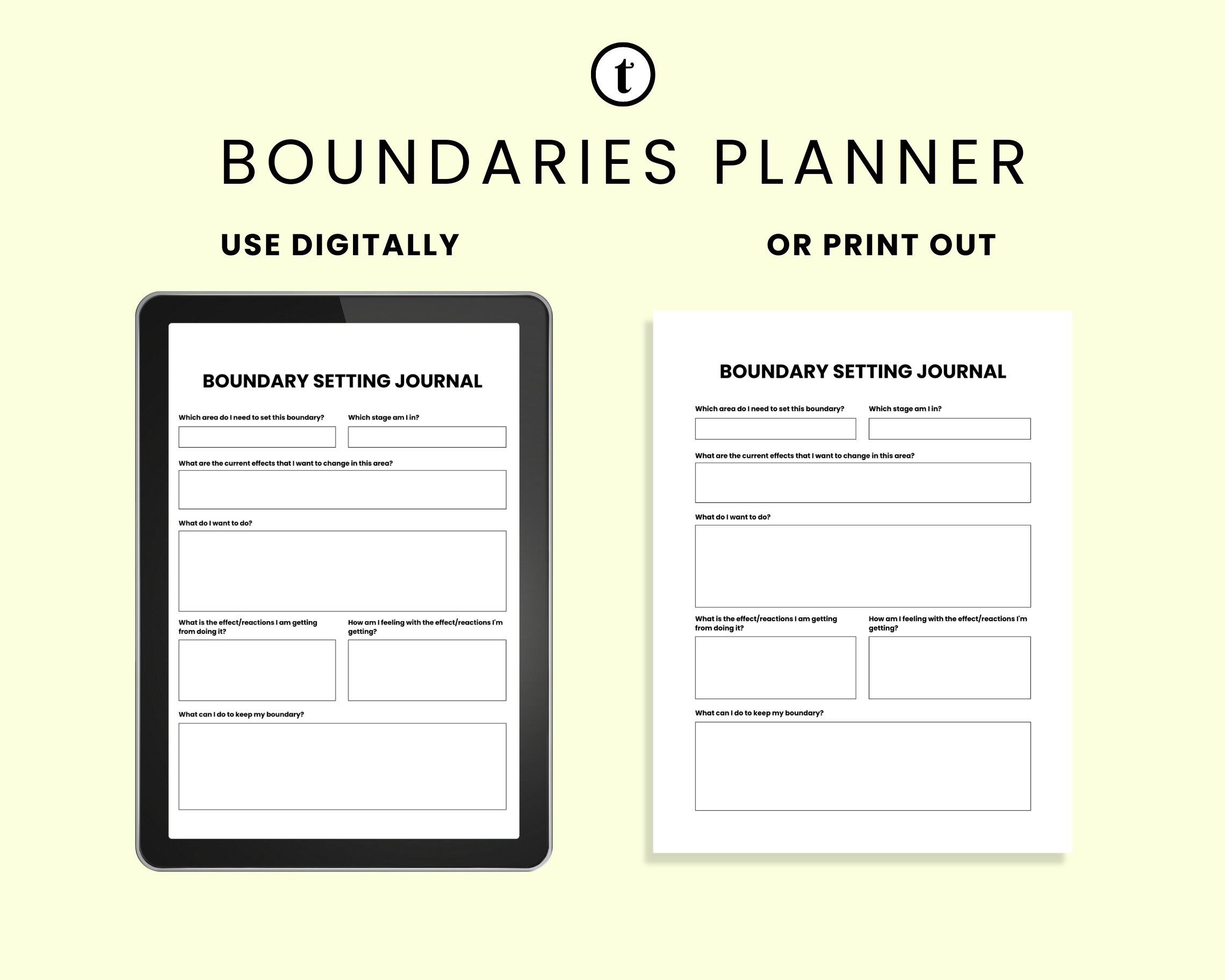 Boundaries Setting | Boundaries Journal | Boundaries Worksheets ...