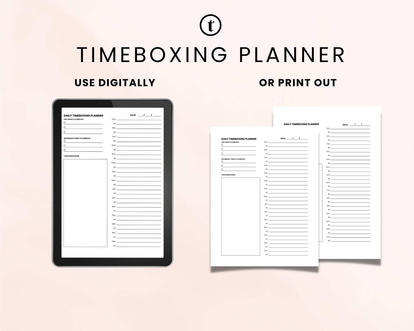 Time Box Planner | Time Blocking Planner Page, Daily Time Box, Time Box ...